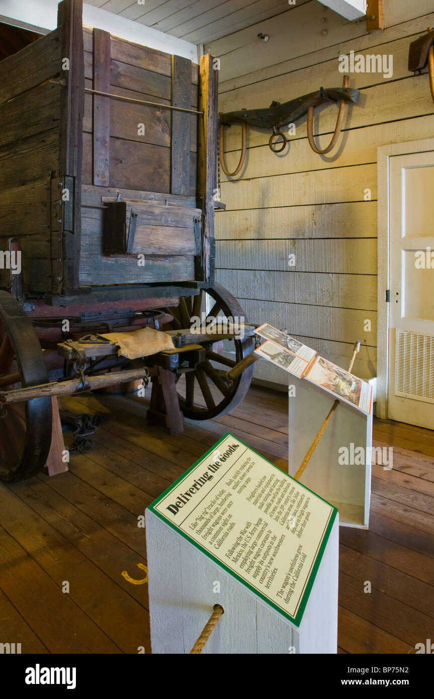 Wooden Wagon exhibit in Seely Stables Museum, Old Town San Diego State ...