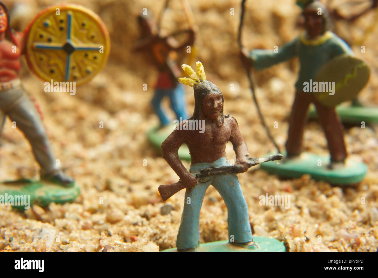 Plastic figure of Indians (Children Toy) in real world Stock Photo - Alamy