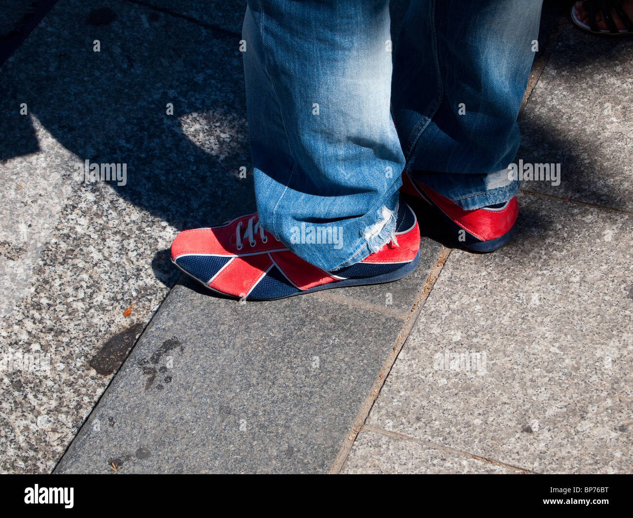 Union Jack Shoes on the Champs Elysees, Paris Stock Photo - Alamy