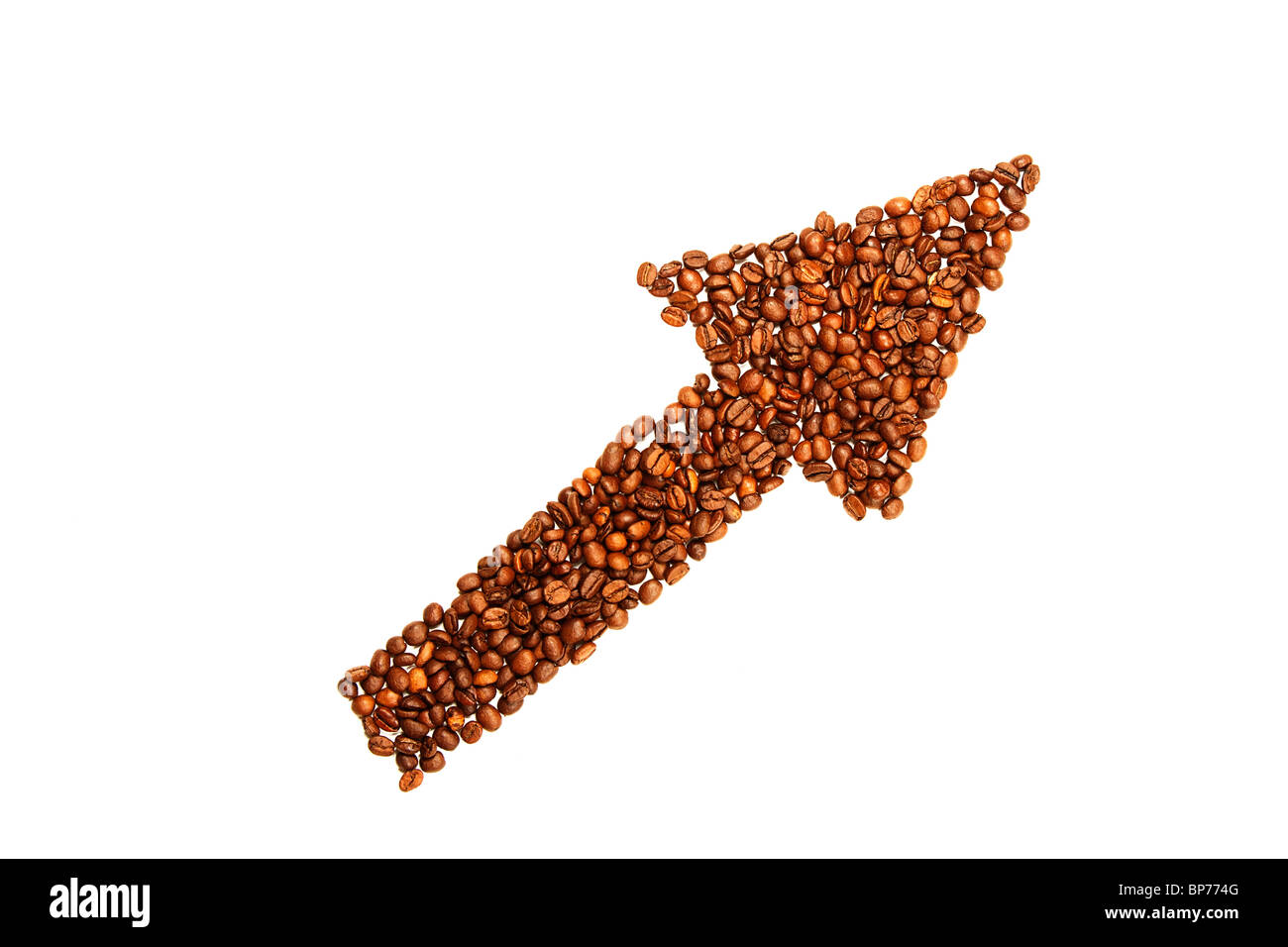 one arrow made of coffee beans Stock Photo - Alamy