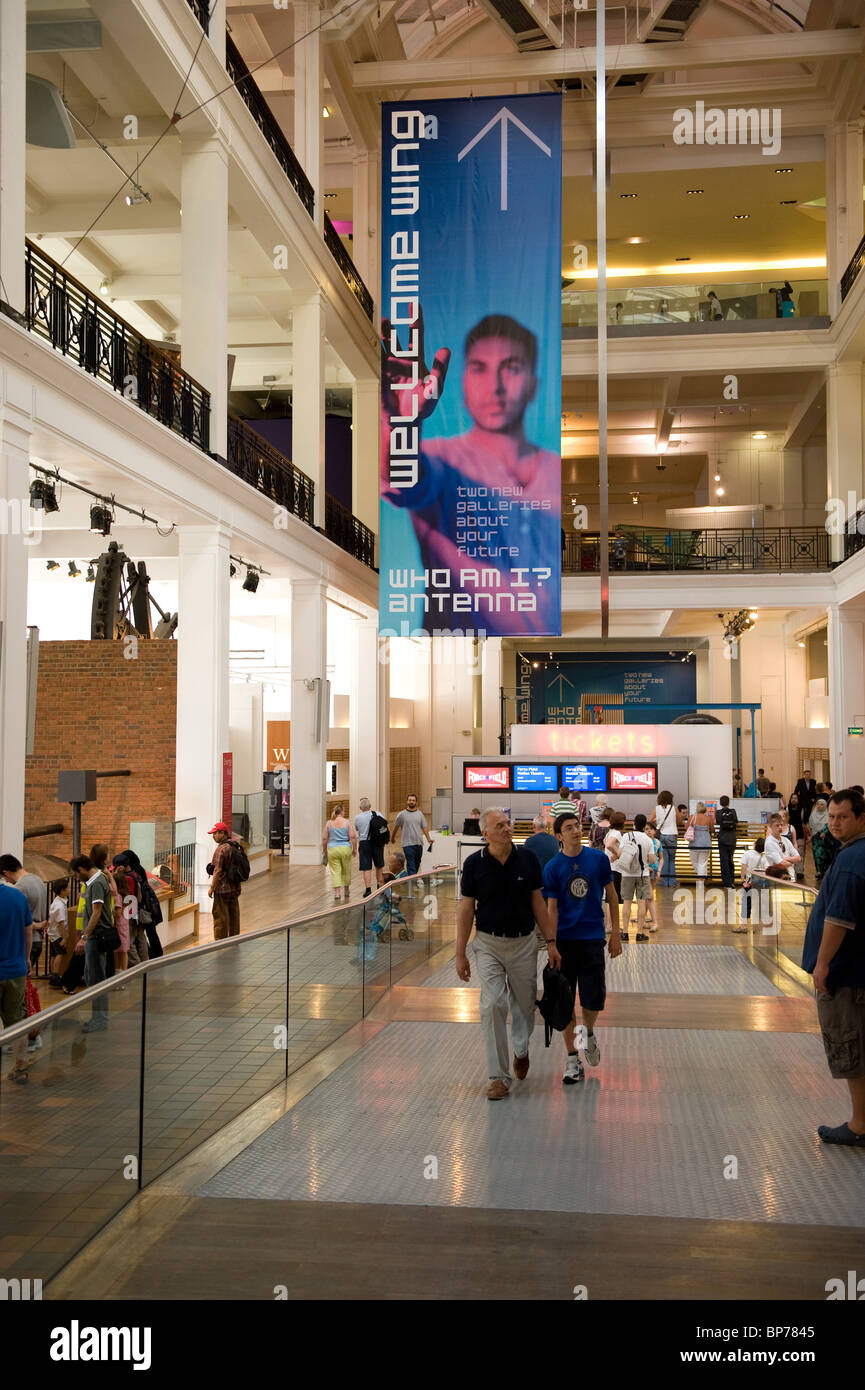 View of the main entrance area of the Science Museum, London with large ...