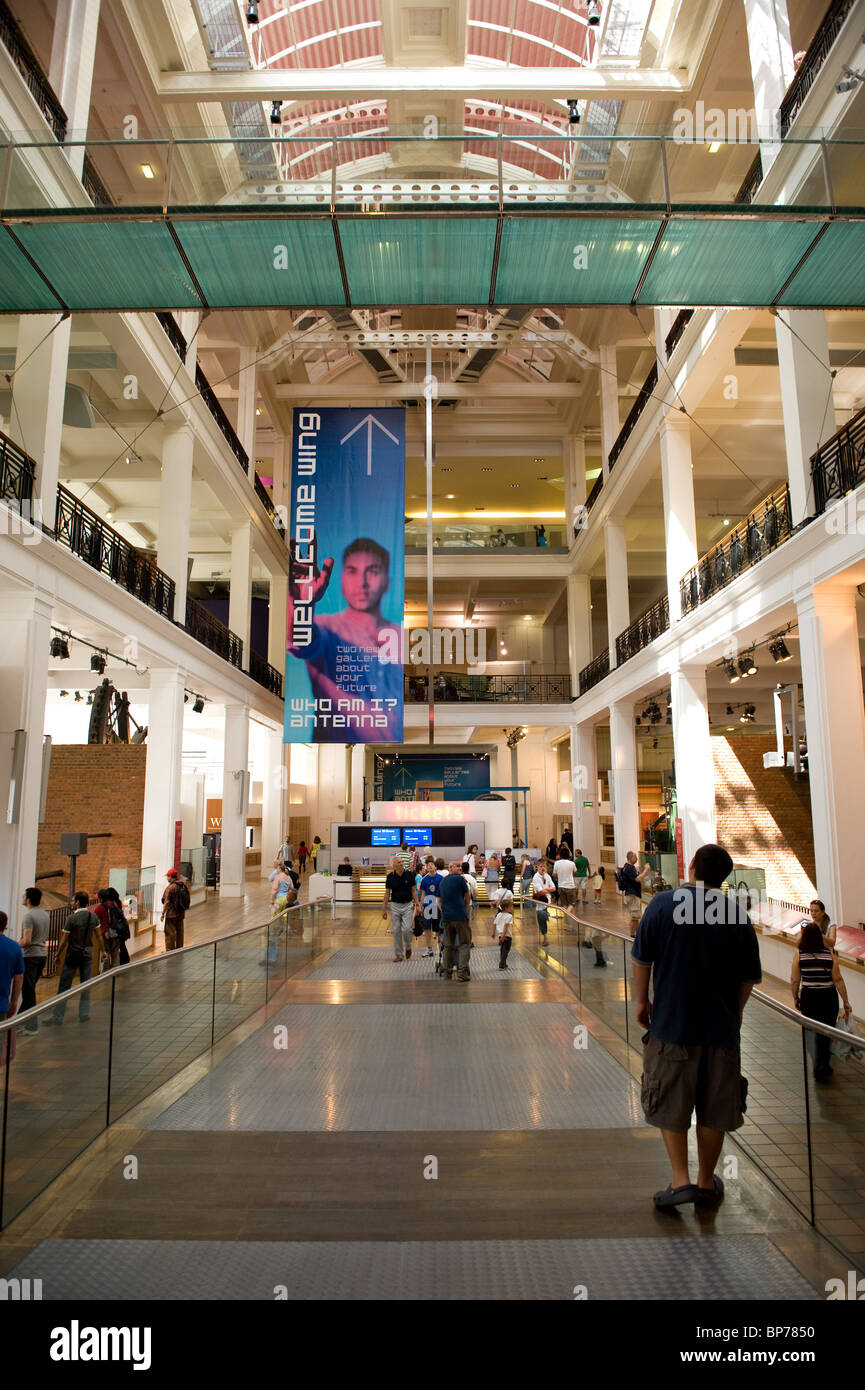 View of the main entrance area of the Science Museum, London with large ...