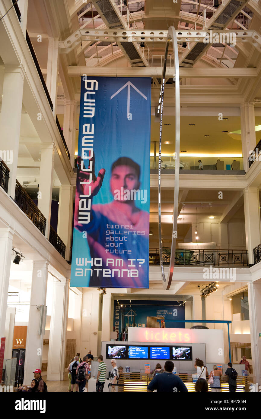View of the main entrance area of the Science Museum, London with large ...