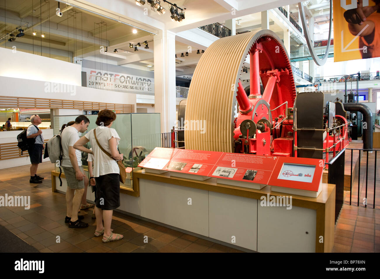 Full size steam or traction engine in the Science Museum, London with ...