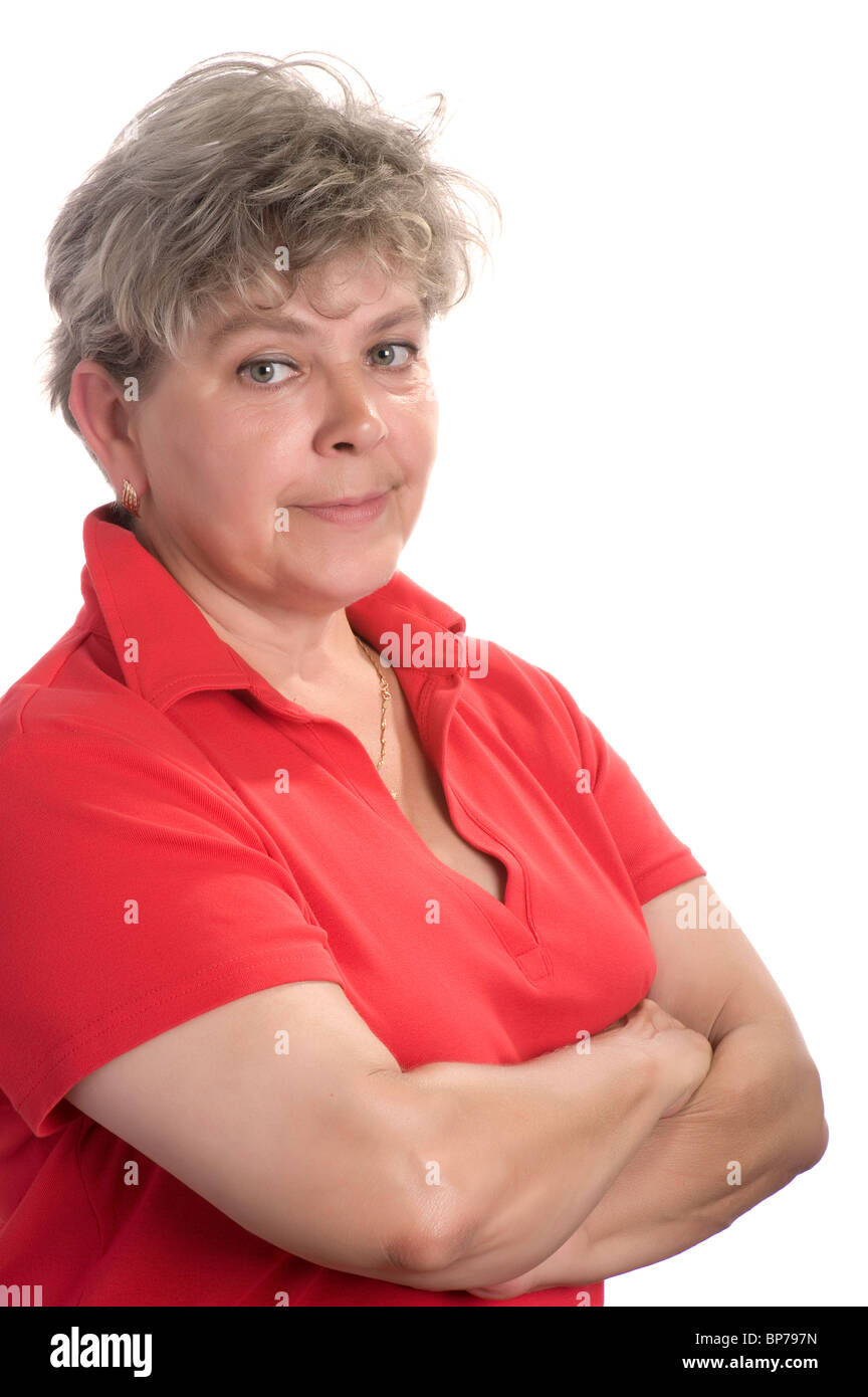 portrait on white - woman isolated on white background Stock Photo - Alamy