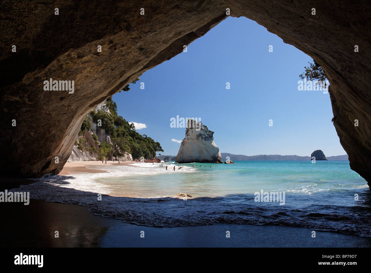 Views of Cathedral Cove in New Zealand Stock Photo - Alamy