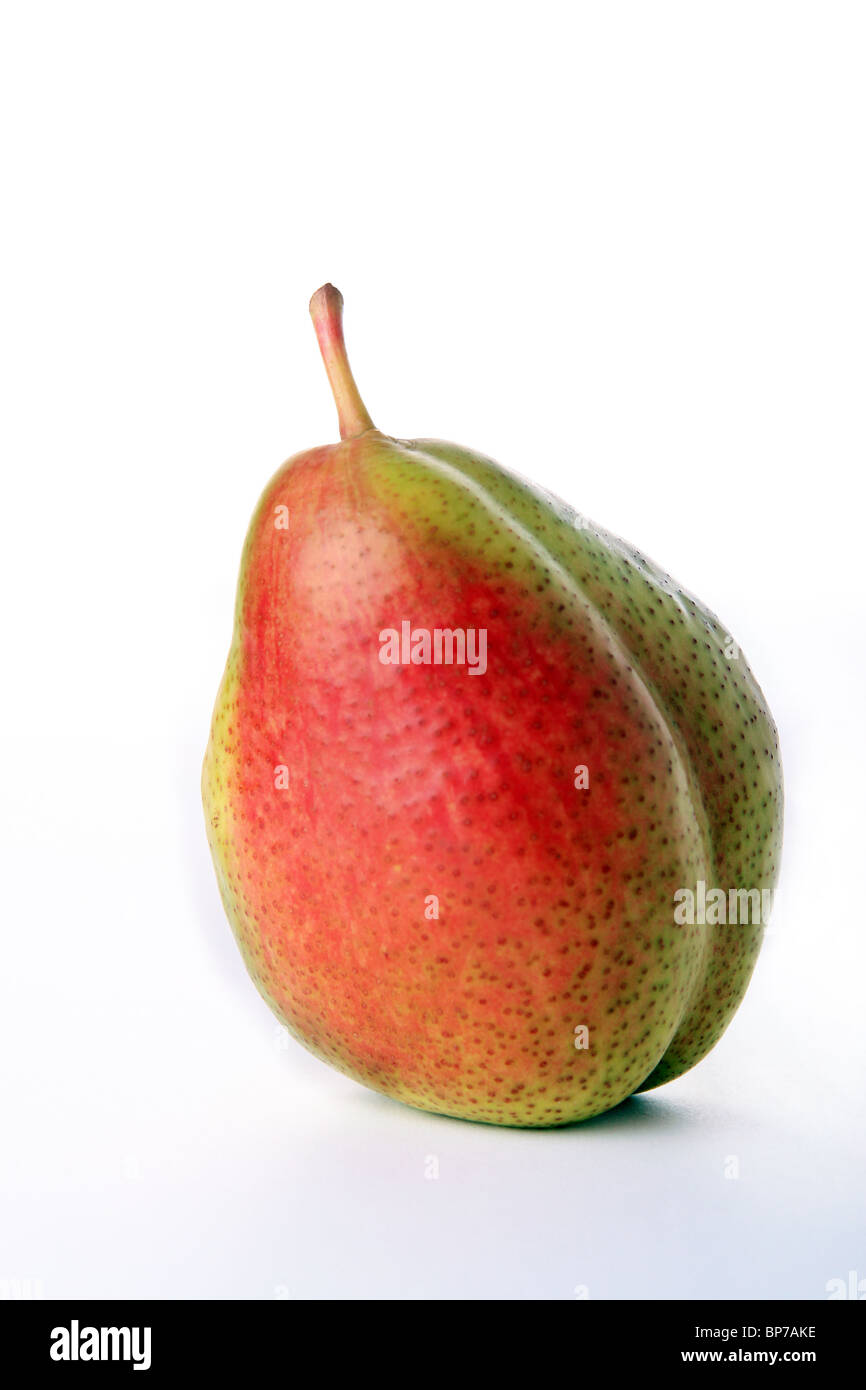 Single pear on white background Stock Photo - Alamy