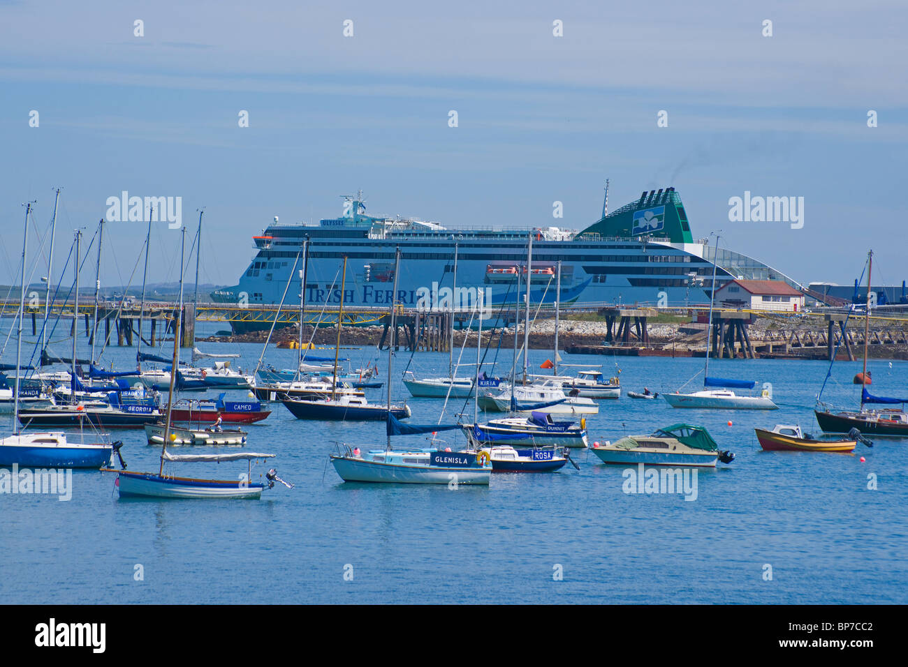 Holyhead bay from Holyhead harbour, Anglesey, North Wales, UK Stock ...