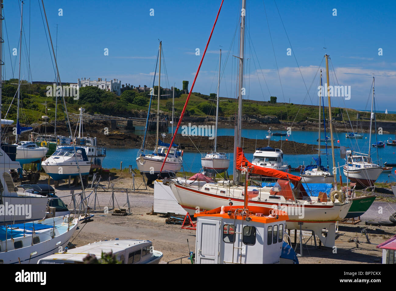 Holyhead castle and marina, Anglesey, North Wales, UK Stock Photo - Alamy