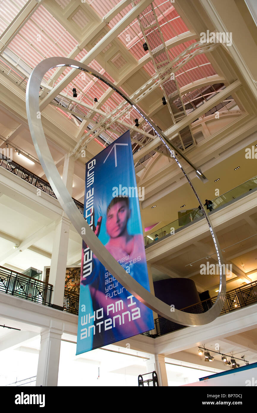 View of the main entrance area of the Science Museum, London with large ...