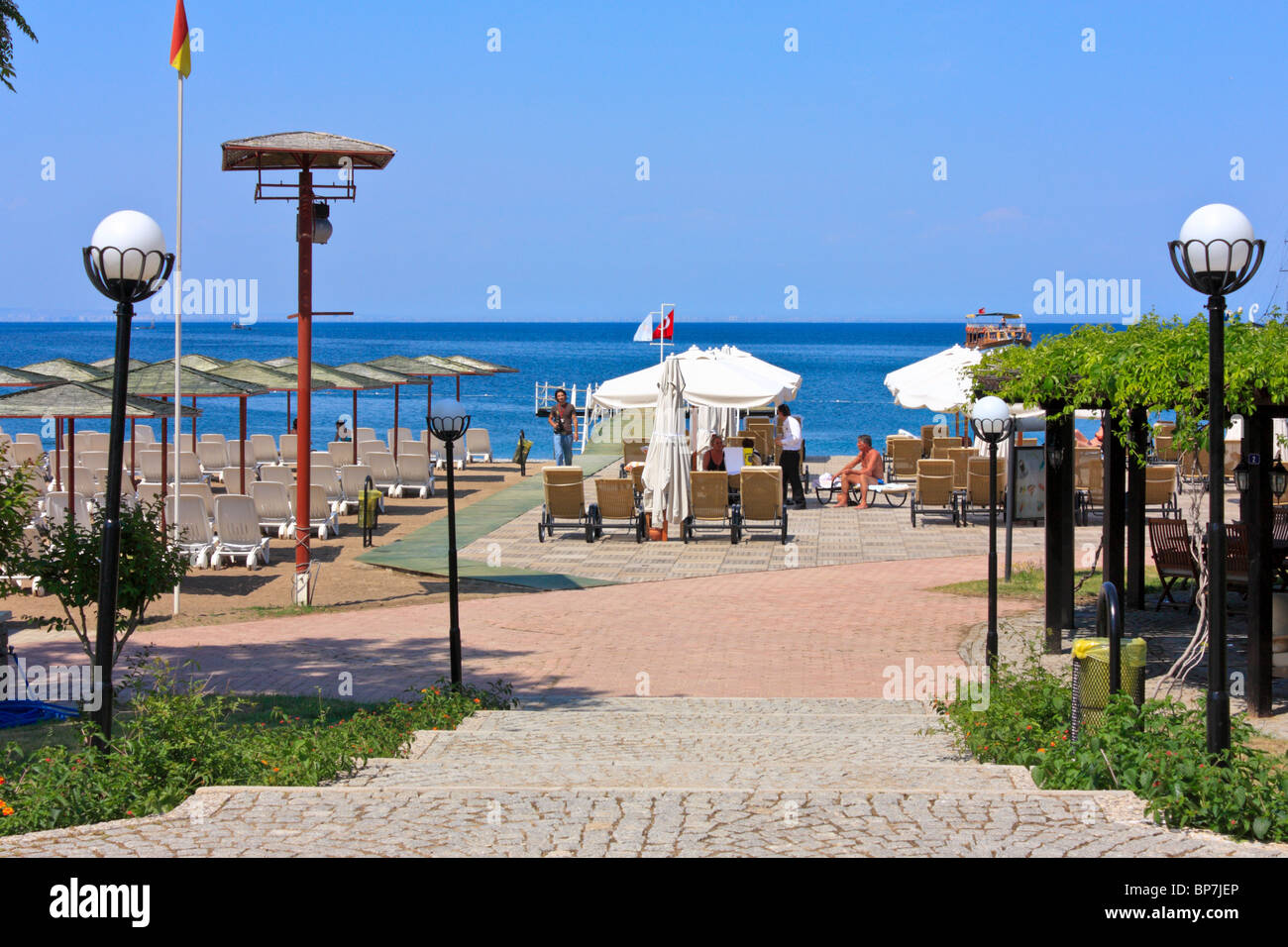 Beach and coastlinee view in Kemer, Antalya, Turkey Stock Photo - Alamy