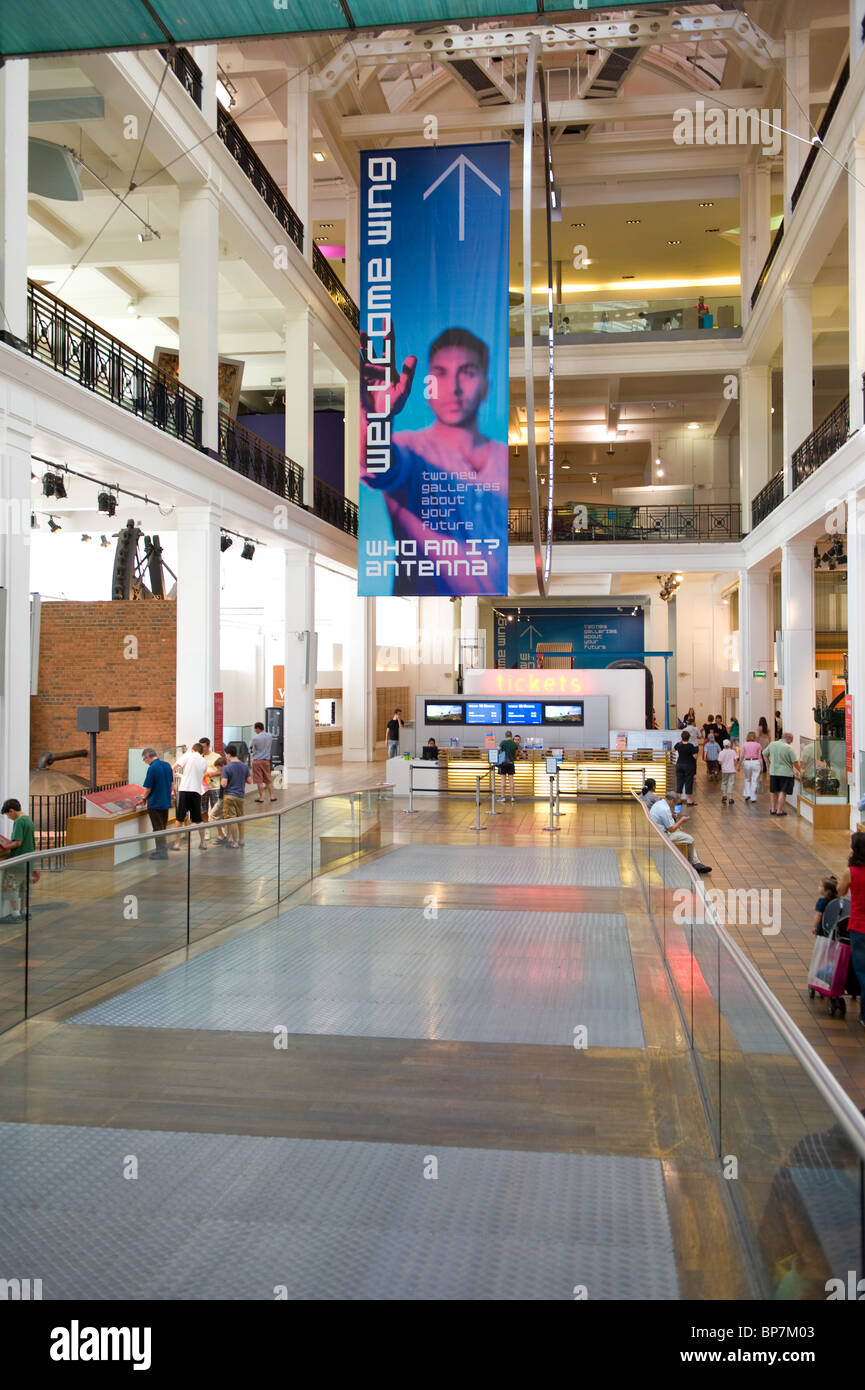 View of the main entrance area of the Science Museum, London with large ...