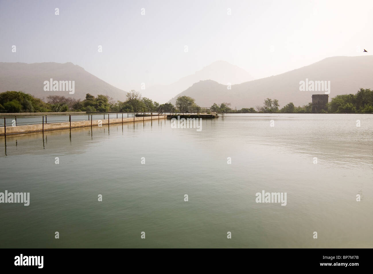 Mountain tops and greenery from the Girnar Hills reflects in the ...