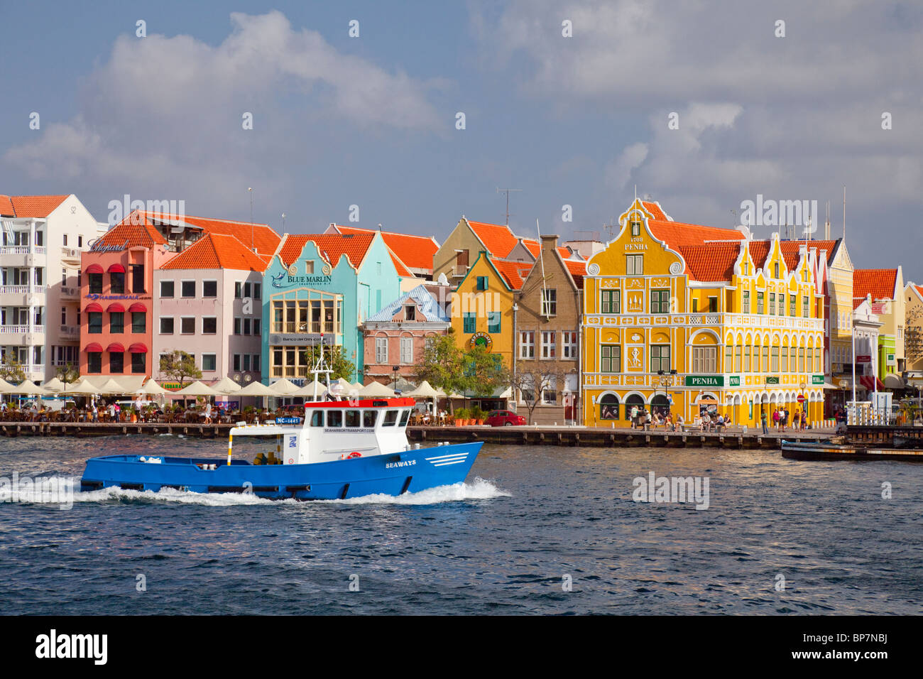 Colorful Dutch colonial architecture in the buildings in the Punda ...