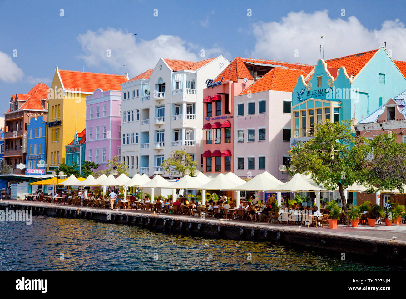 Colorful Dutch colonial architecture in the buildings in the Punda ...
