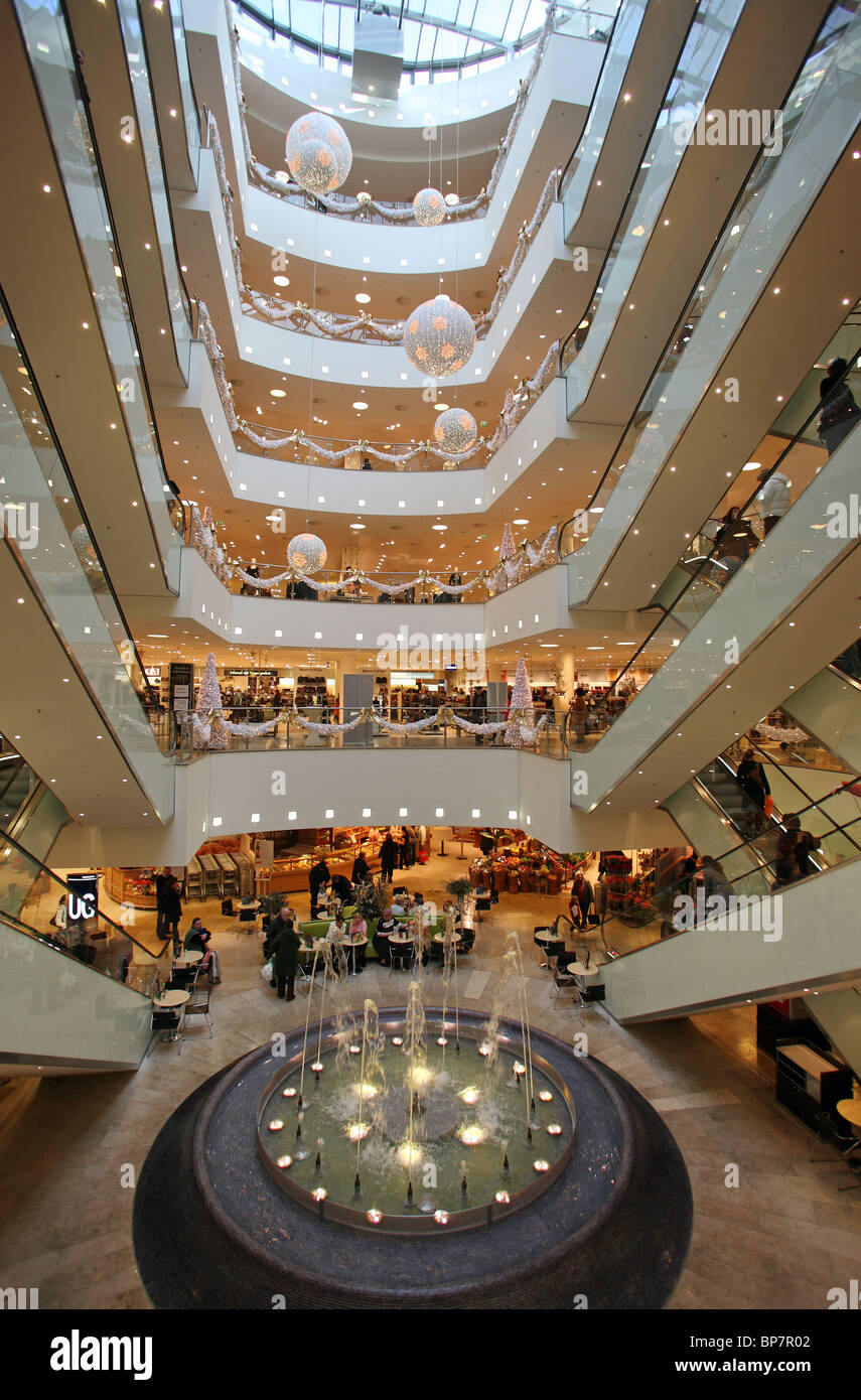 Interior view of Karstadt department store, Leipzig, Germany Stock ...