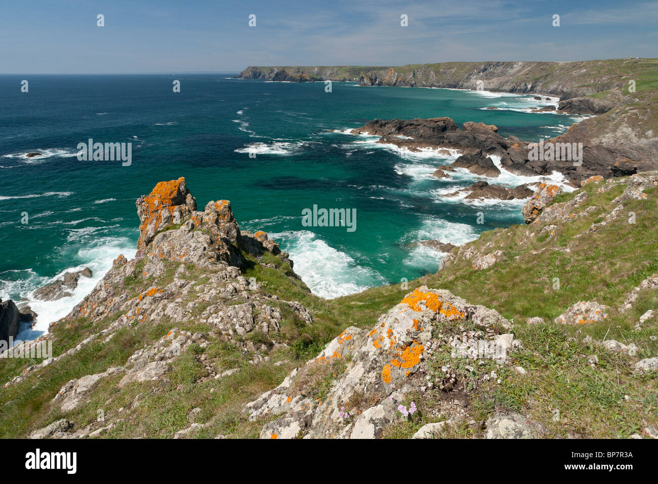 A Sweeping View of the Lizard Coast. The cliffs, the beaches and the ...