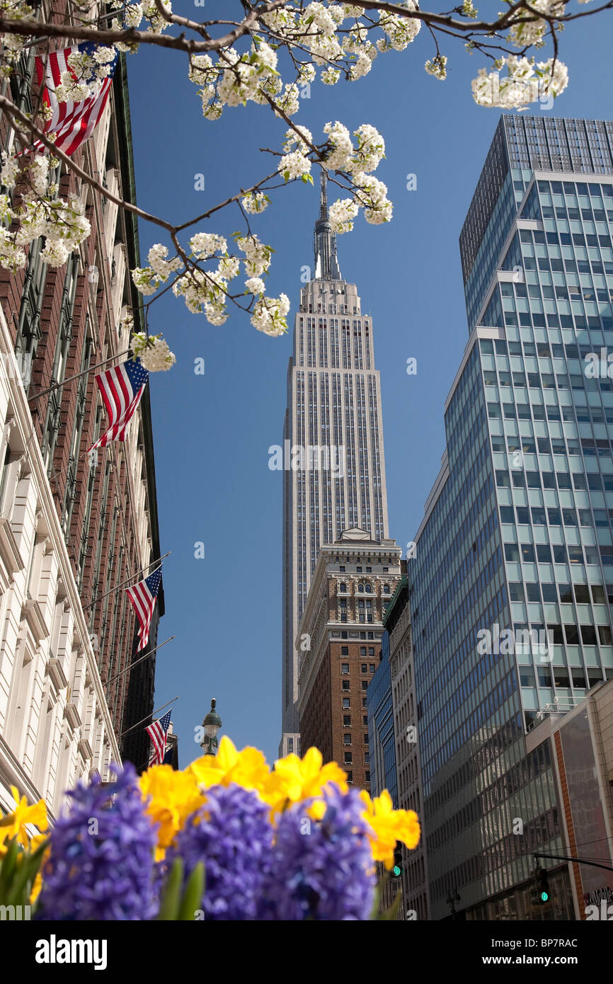 Spring Flowers at Macy's Near Empire State Building, NYC Stock Photo ...
