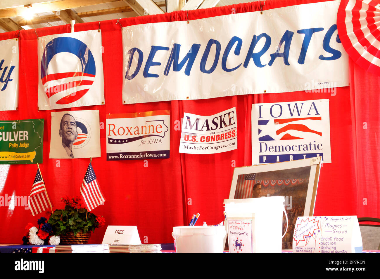 US Democratic party booth at county fair Stock Photo - Alamy