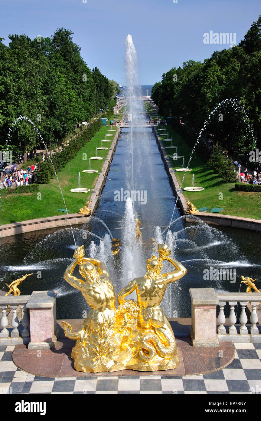 Samson Fountain and Lower Garden, Grand Peterhof Palace, Peterhof ...