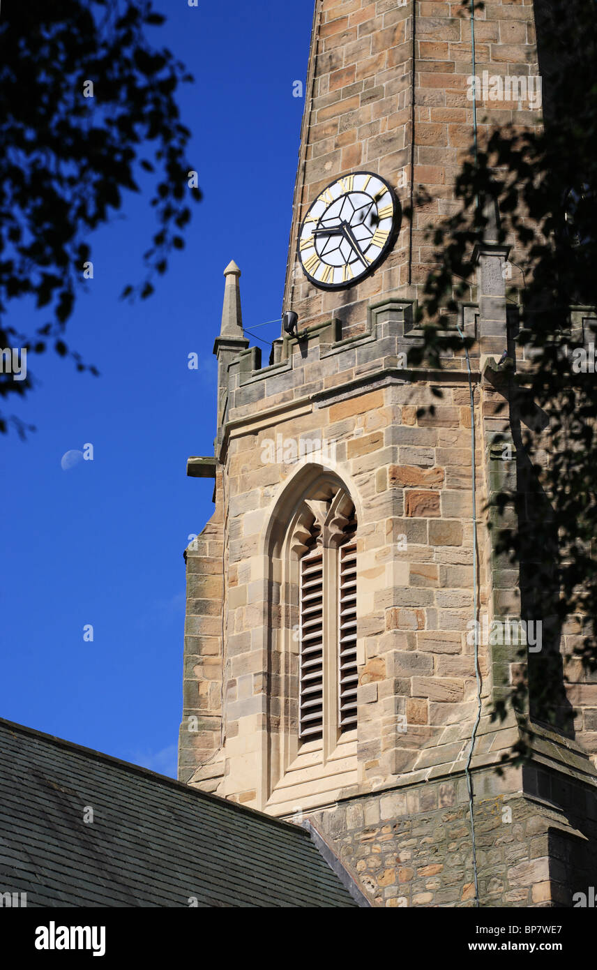 Church with clock tower hi-res stock photography and images - Alamy