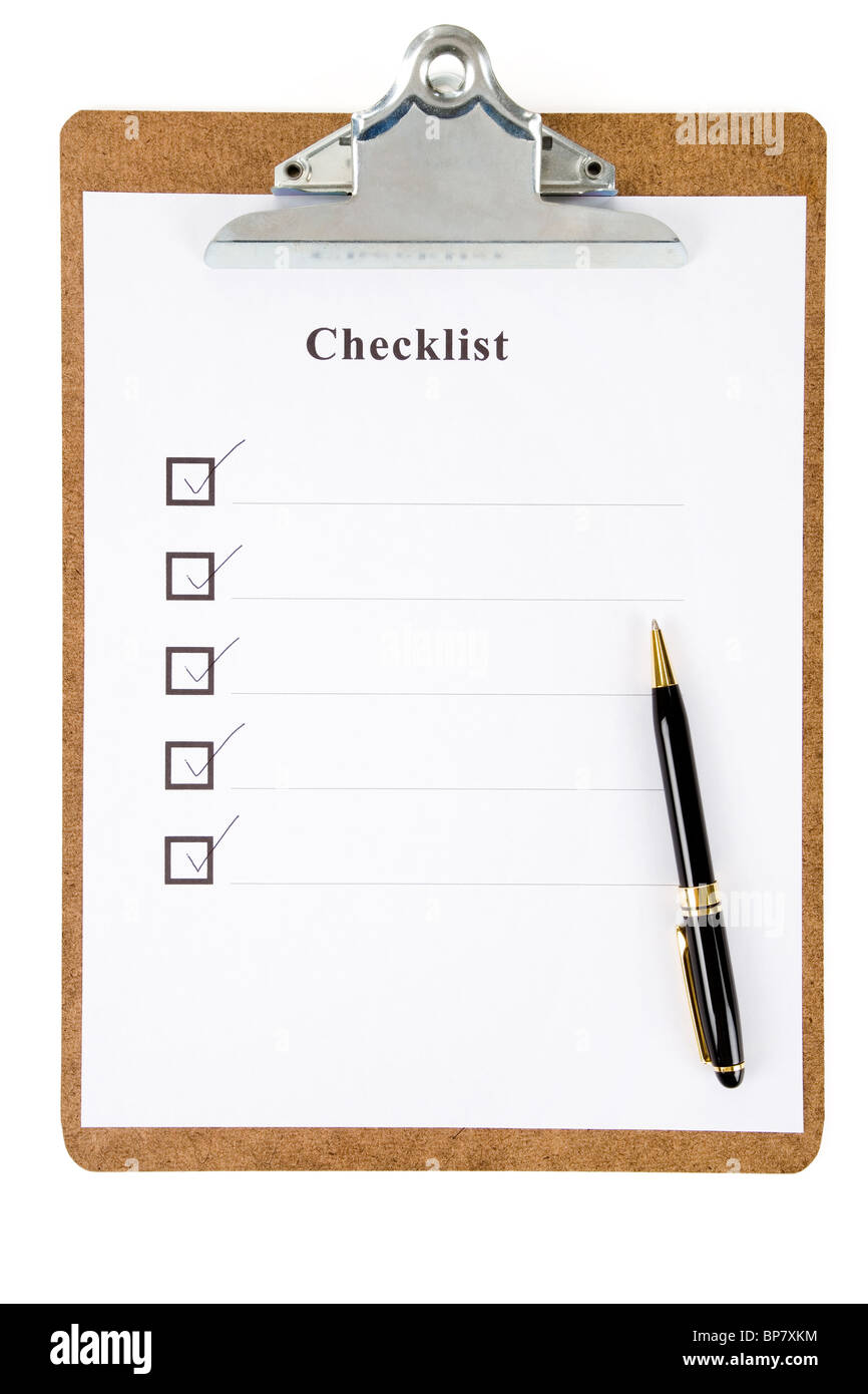Checklist hi-res stock photography and images - Alamy
