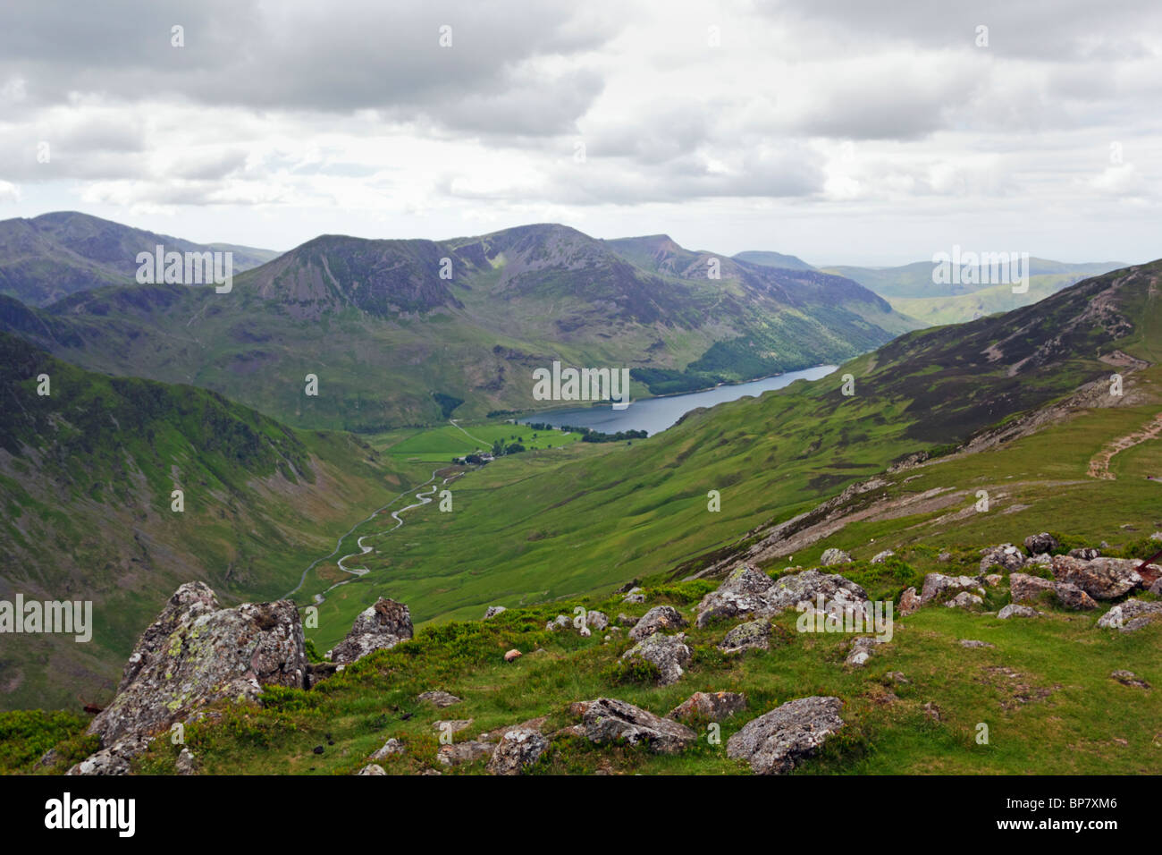 Looking down over Buttermere and the High Stile range from Dale Head in ...
