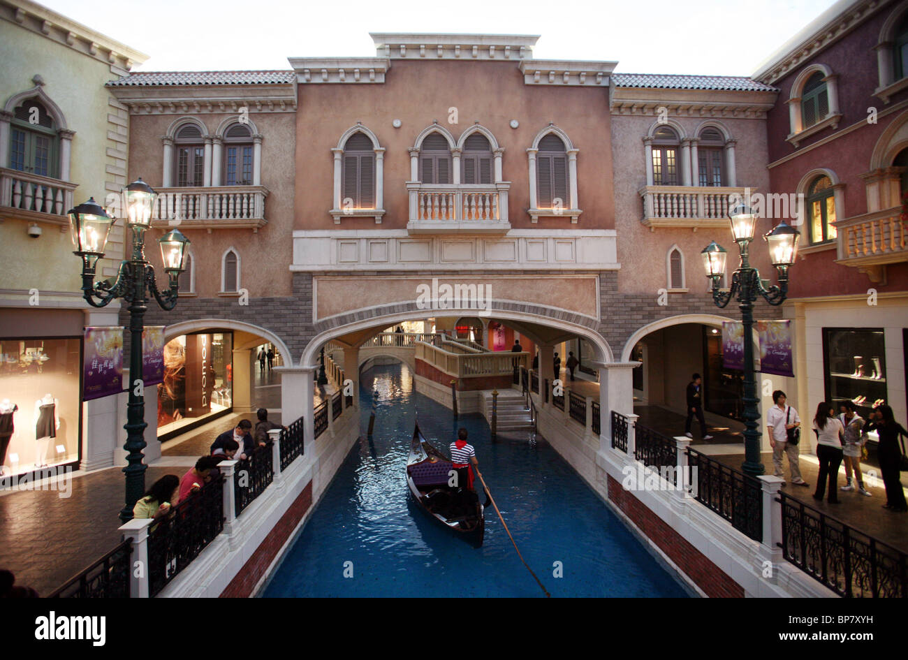 Venice-like canal in Venetian Macao Resort Hotel, Macao, China Stock ...