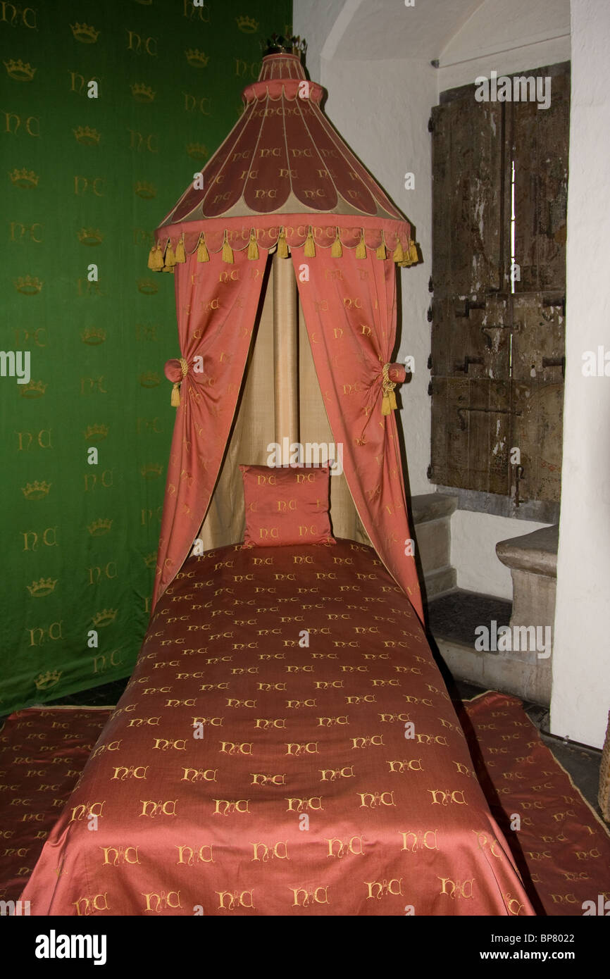 country house Tudor single post bed red turret Stock Photo - Alamy