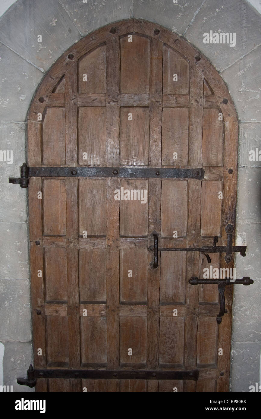 country house medieval wood stone arch door wooden Stock Photo - Alamy