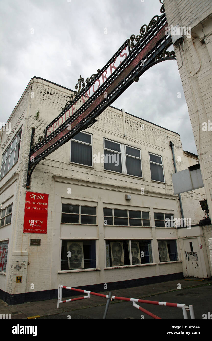 Sign board at the now closed Spode Pottery factory at Stoke-on-Trent ...