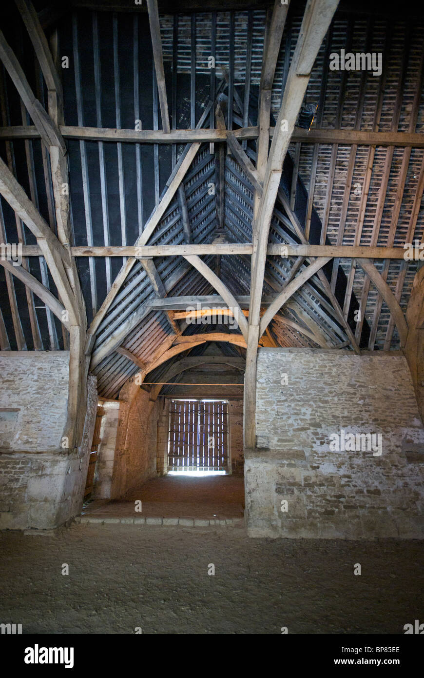 Lacock Wiltshire UK National Trust Village Tithe Barn Stock Photo - Alamy