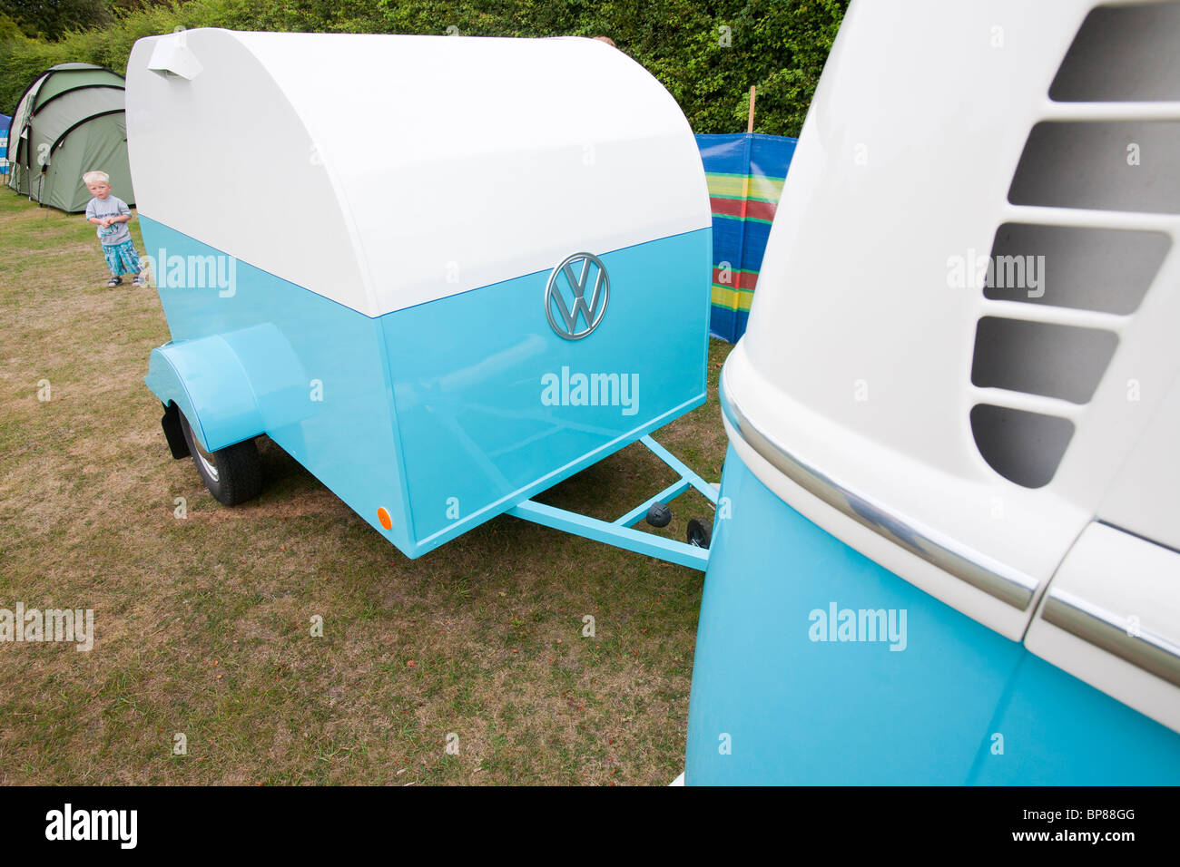 A custom built trailer for a VW camper van Stock Photo - Alamy