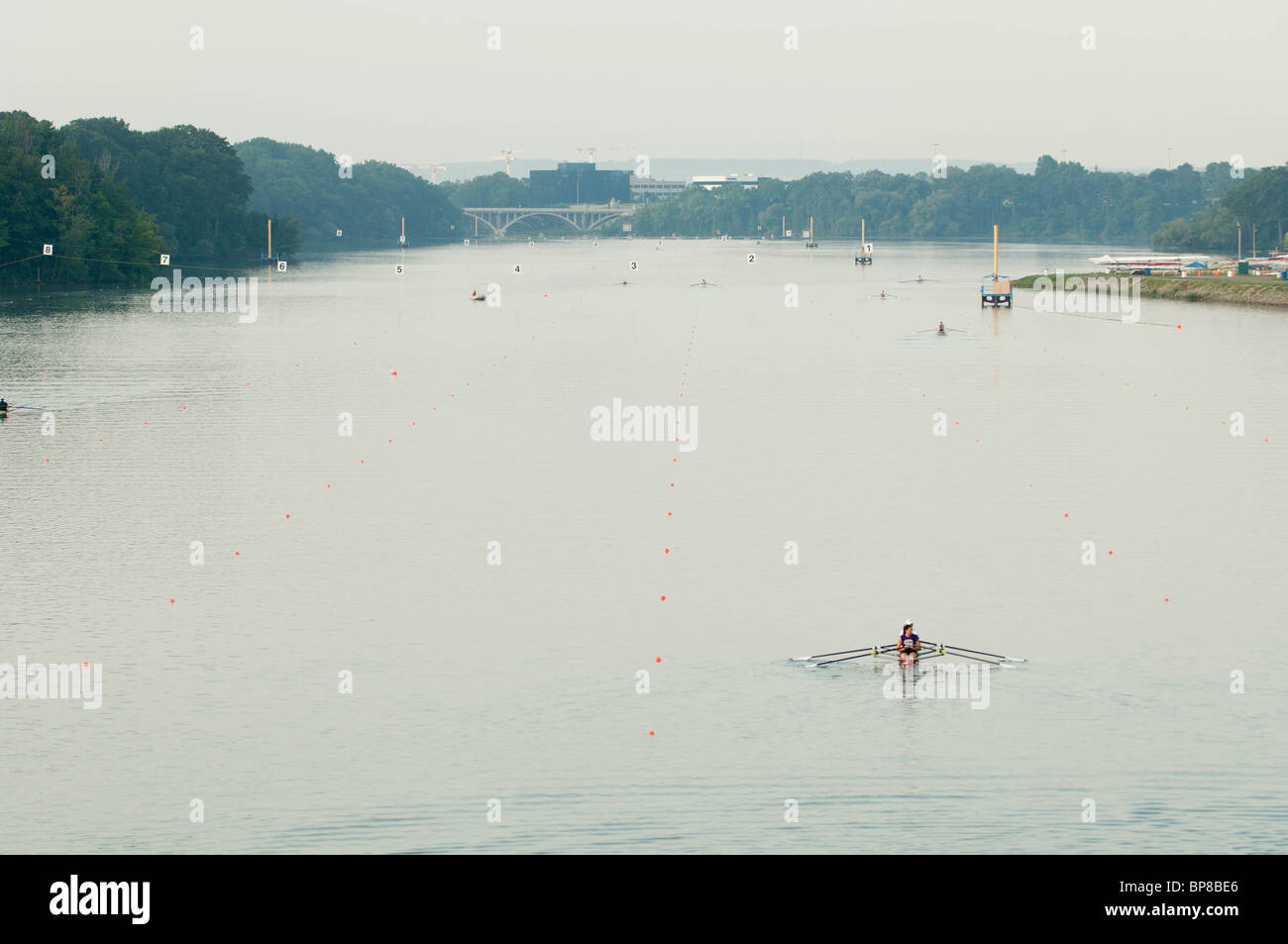 Rowers train in the early morning on the Royal Canadian Henly Regatta ...