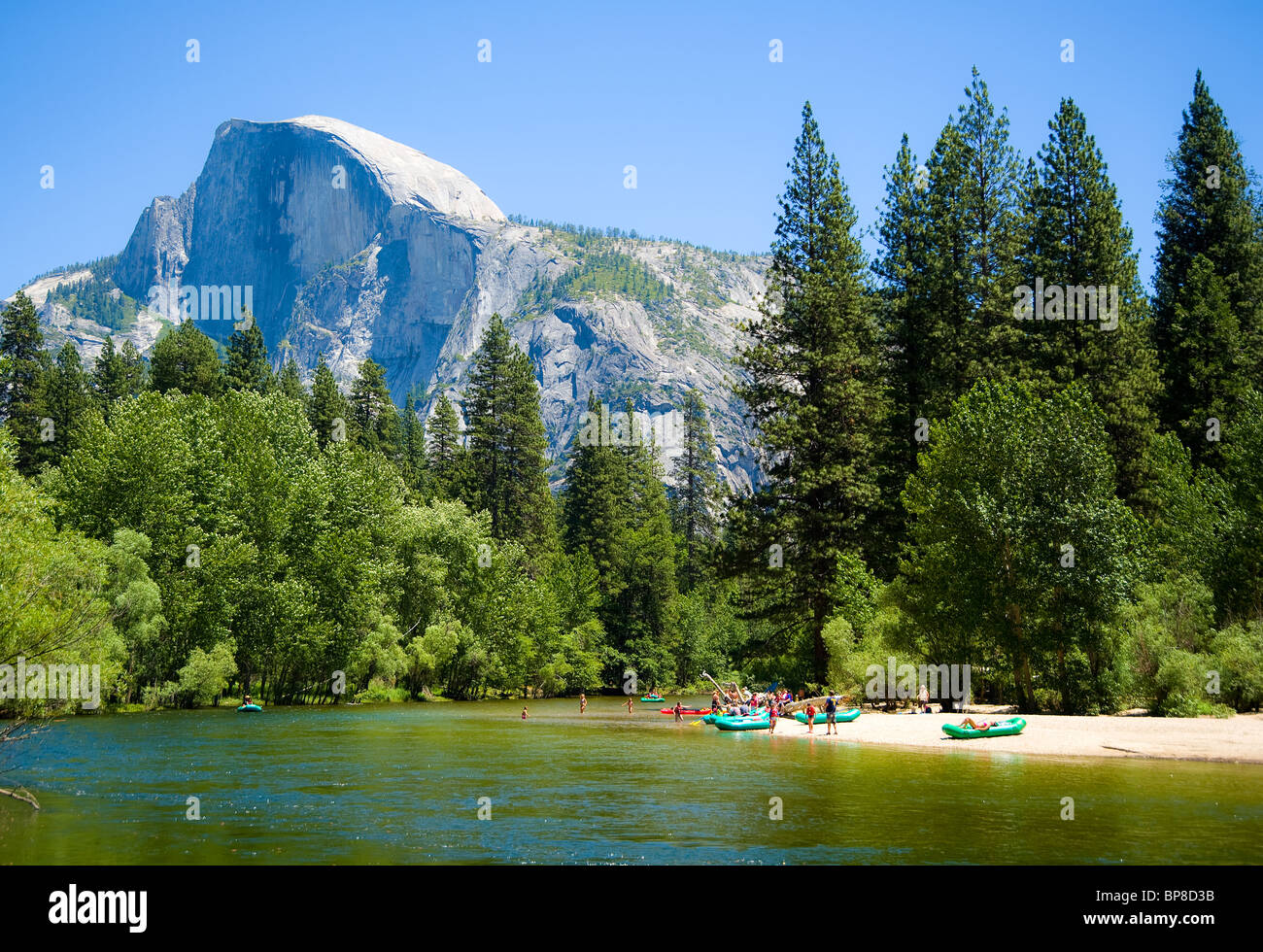 Mersed river recreational activities at Yosemite National Park, rafting ...