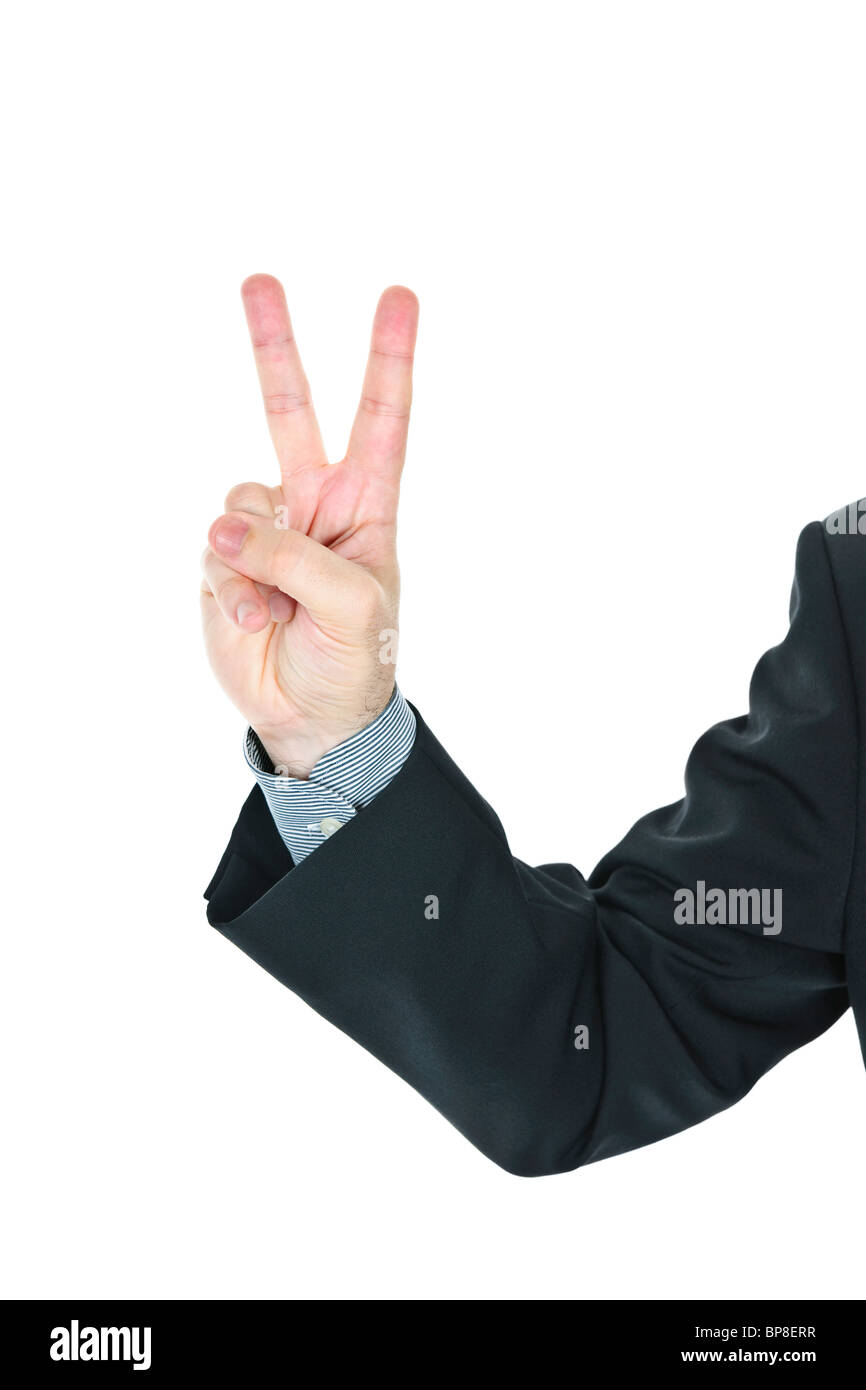 Man giving peace sign hi-res stock photography and images - Alamy