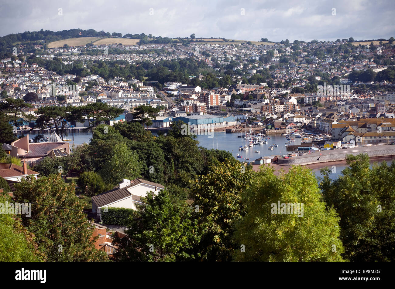 Teignmouth Harbour and town, pier, seafront, beach, South Devon,Devon ...