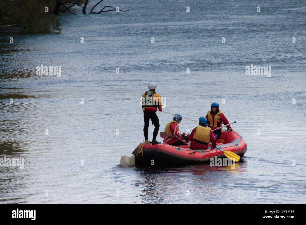 Group of people rafting on river Stock Photo - Alamy