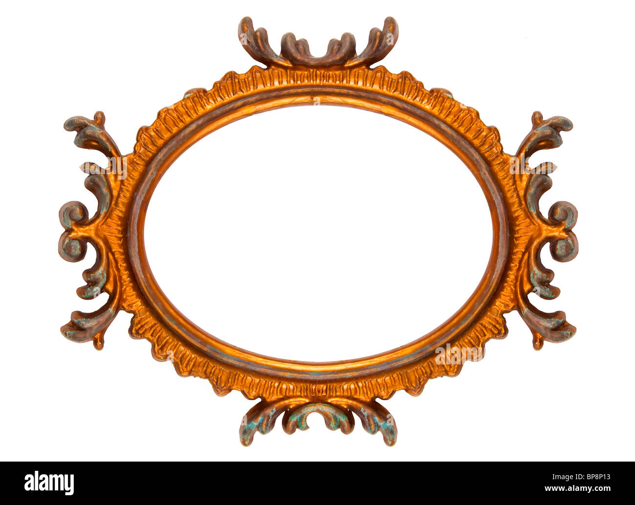 Old Oval Picture Frame on white background Stock Photo - Alamy