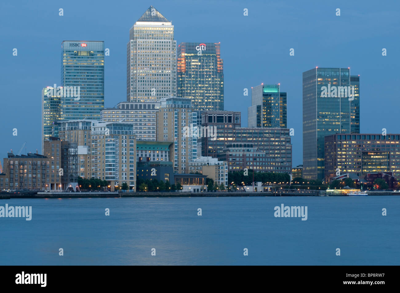 Canary Wharf Estate riverside, Docklands, East London, United Kingdom ...