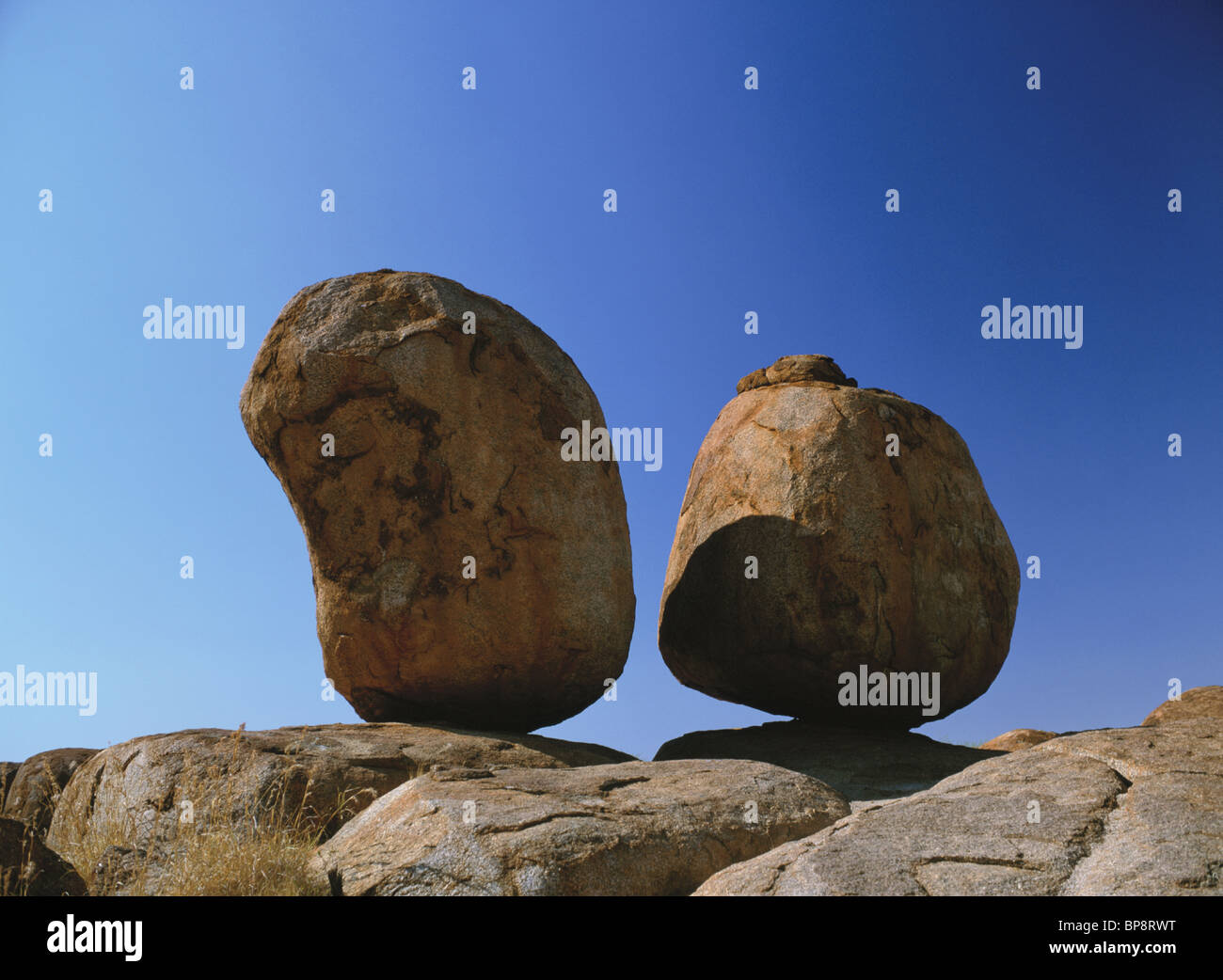 The Devils Marbles Rock Formations and Clear Blue Sky. Northern ...