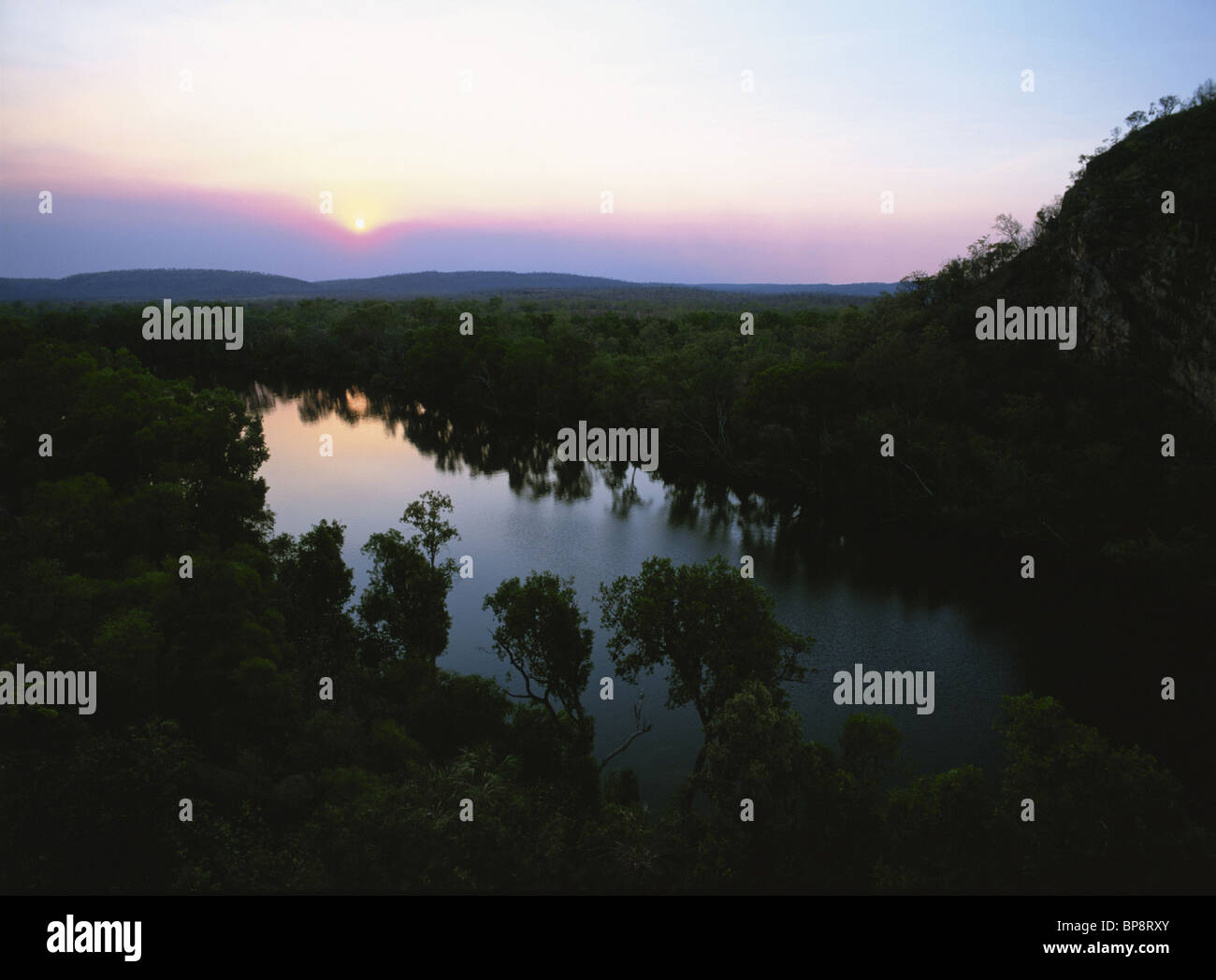 Sunset Over River With Landscape, Katherine Gorge, Nitmiluk National ...