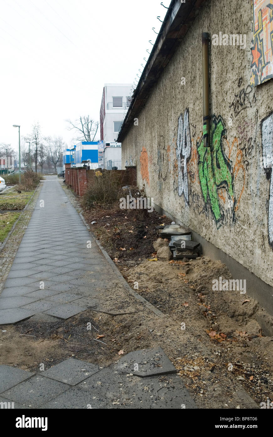 Empty urban street in East Berlin Germany Stock Photo - Alamy