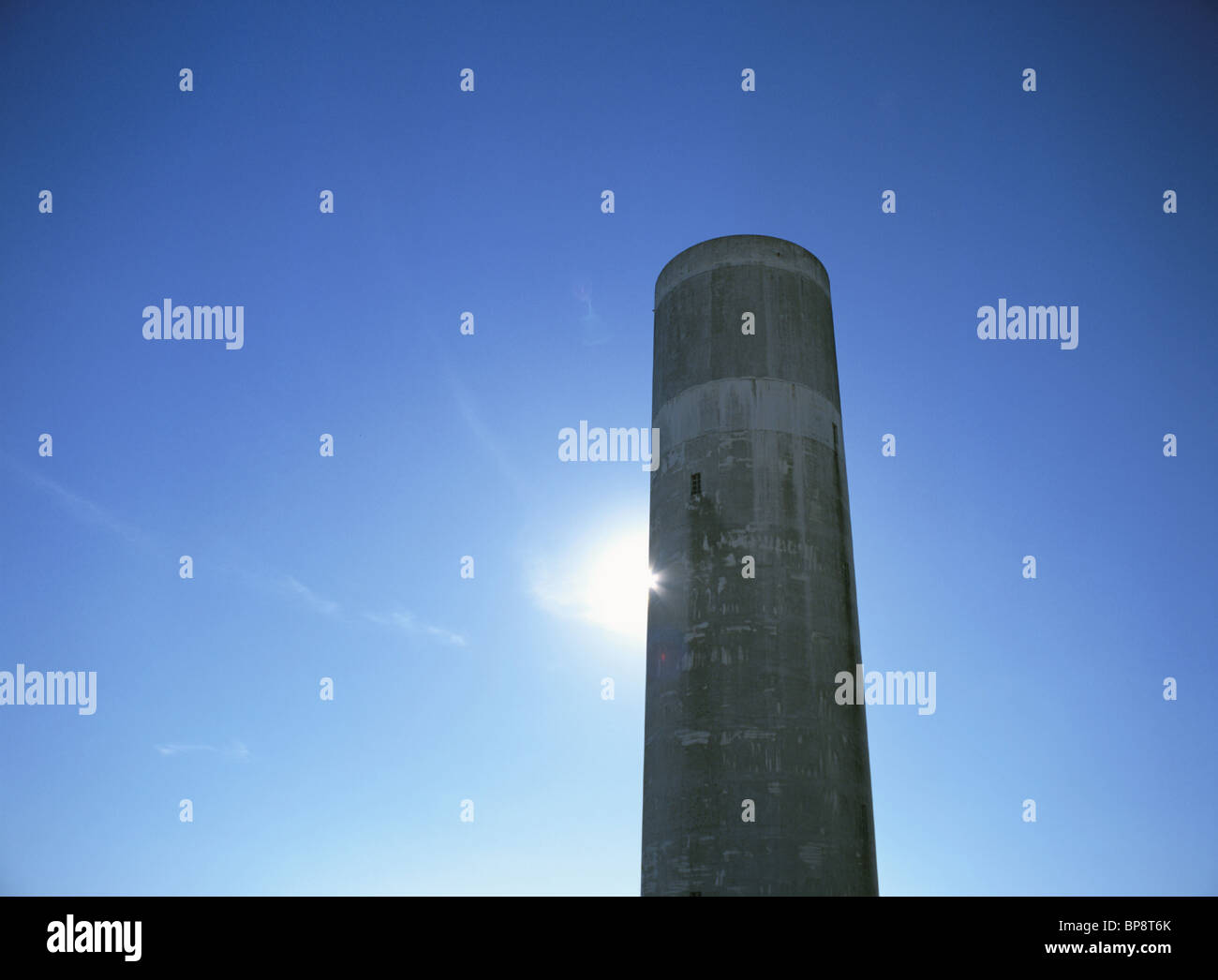 A Concrete Silo Tower With Blue Sky. France Stock Photo - Alamy