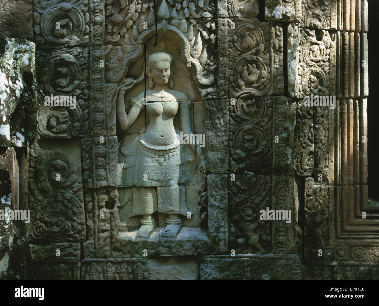 Carving of Female God of Apsara, Cambodia Stock Photo - Alamy