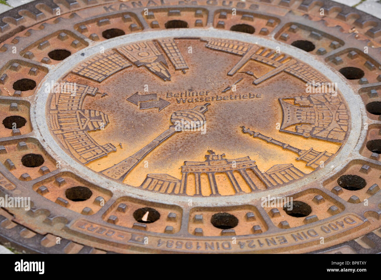 decorative, manhole cover Berlin Stock Photo - Alamy