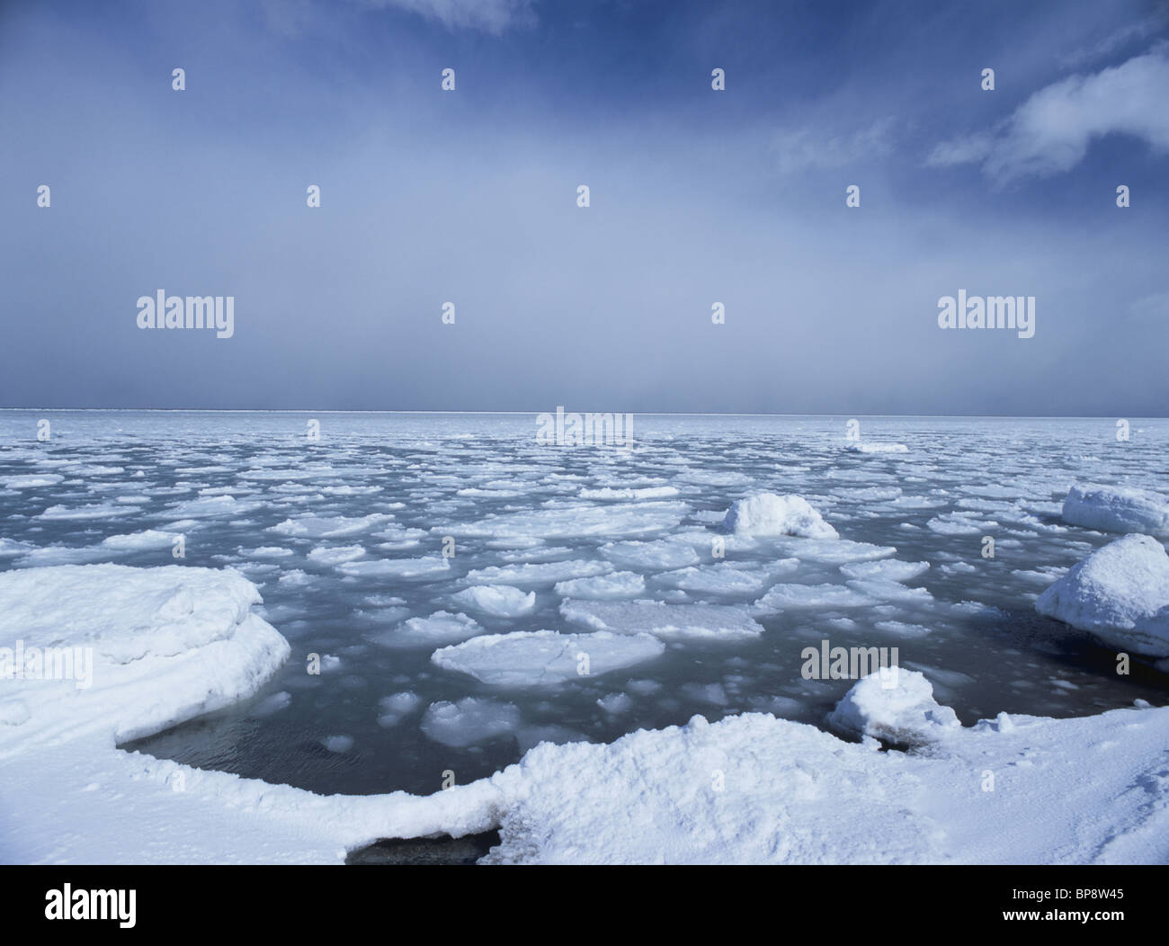 Drift Ice and the Sea in Hokkaido, Japan Stock Photo - Alamy