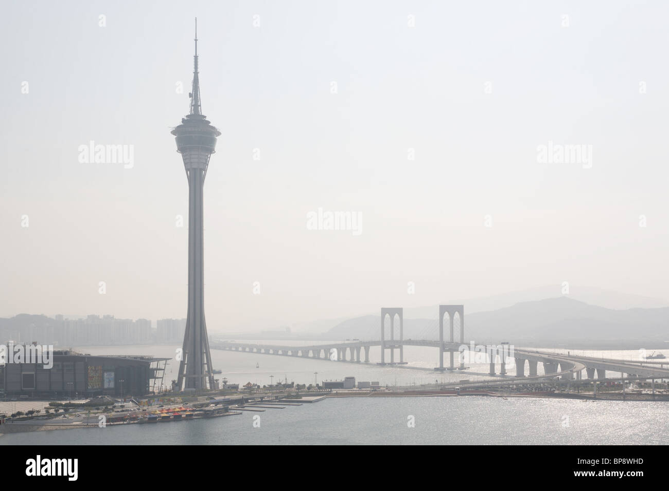 Macao Tower and Bridge Over Sea, Macao, China Stock Photo - Alamy
