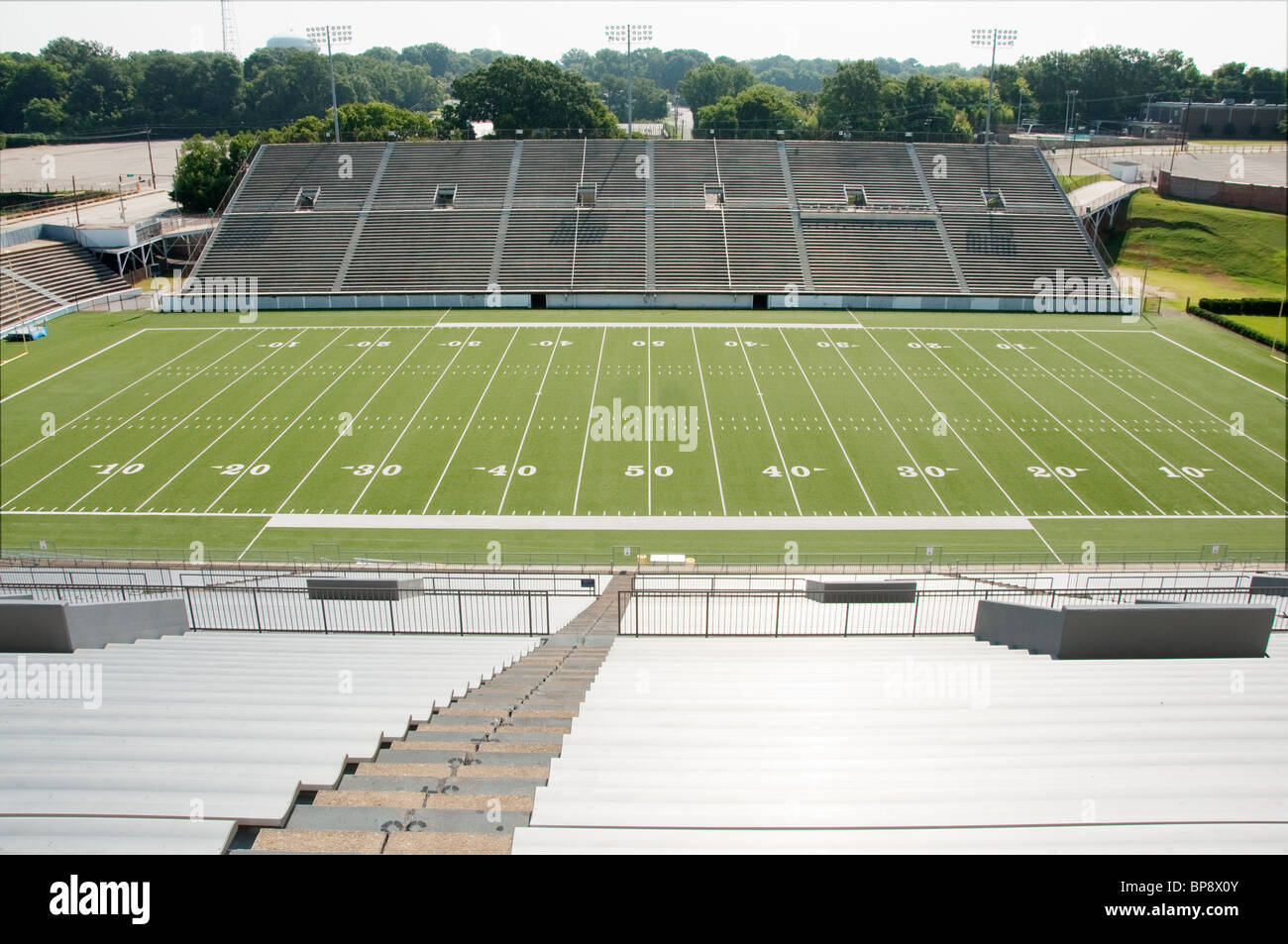 View of entire field at American football stadium Stock Photo - Alamy