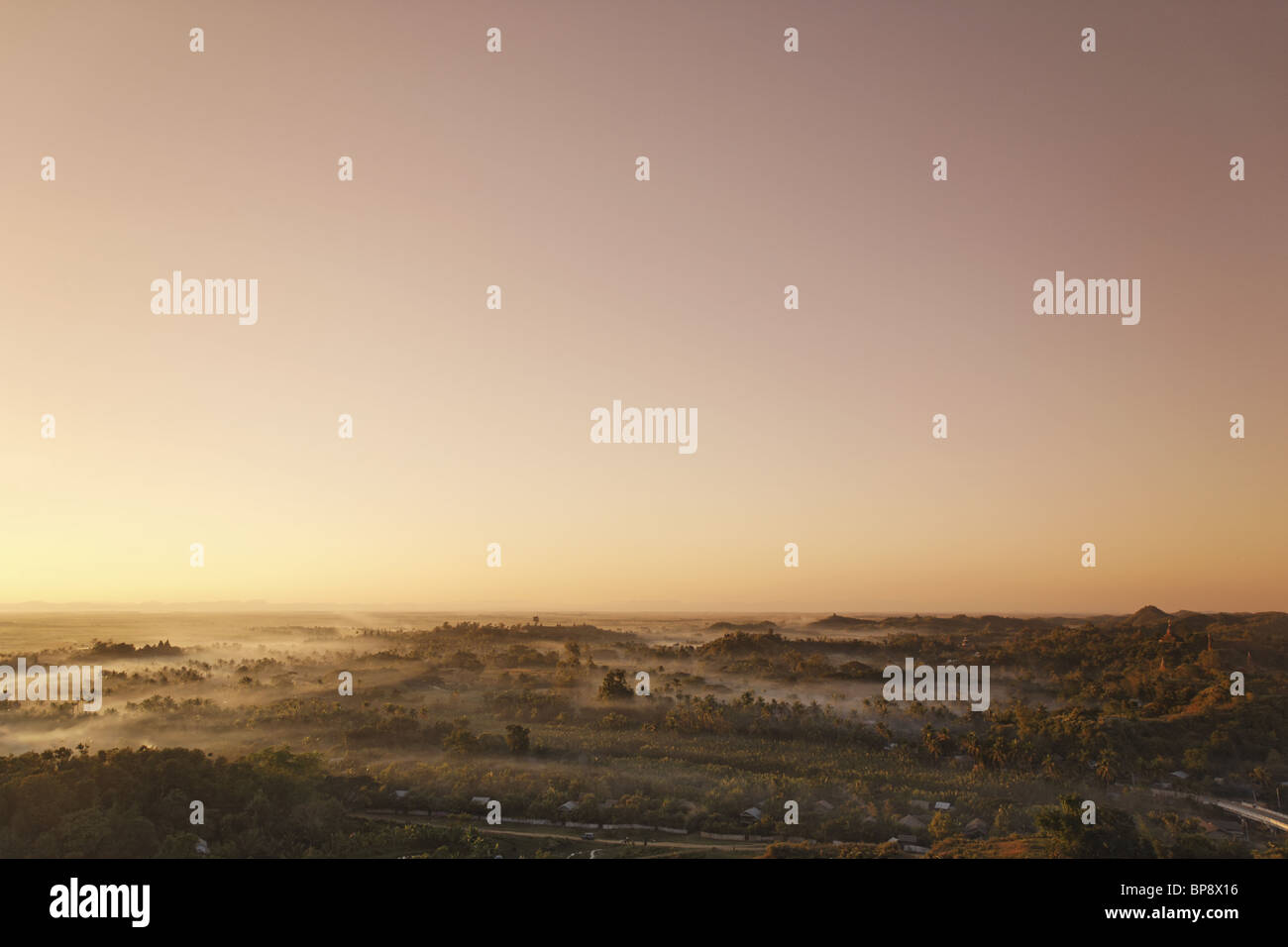 Rainforest Shrouded in Fog at Sunset. Myanmar Stock Photo - Alamy